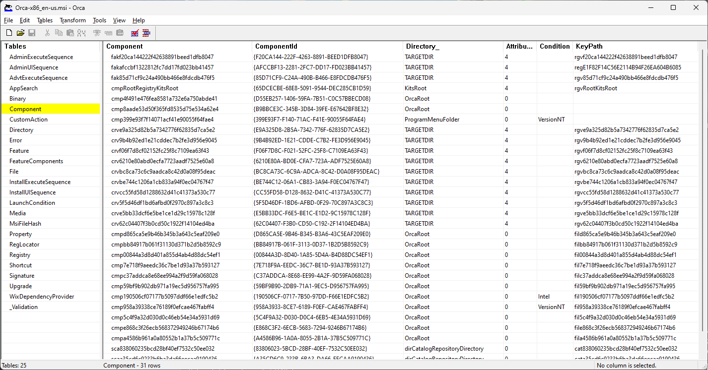 Reading contents of MSI and MSM files with Orca - Into dotNET