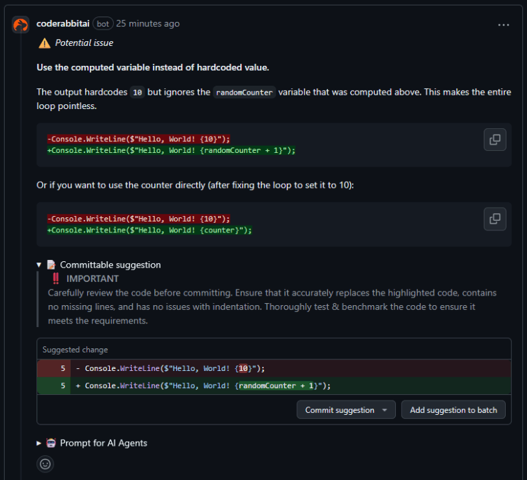 Anyway, let’s apply his suggestion and proceed with the next comment.